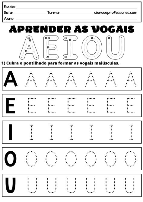 Atividade De Cobrir As Vogais Retoedu