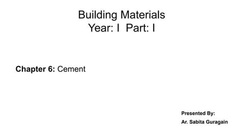 Powerpoint Presentation On Cement Ppt Pptx