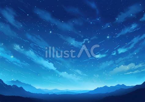夏の夜空と雲イラスト No 23850952／無料イラストフリー素材なら「イラストac」