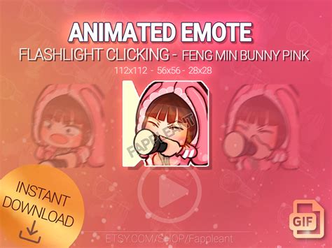 Dbd Animated Flashlight Emote Of Feng Min Bunny Pink Dbd  Etsy