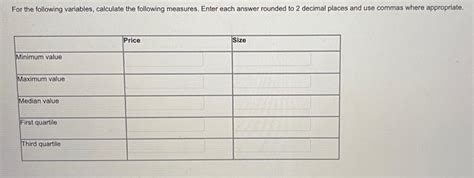Solved For The Following Variables Calculate The Chegg