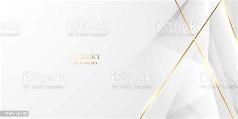 화려한 흰색 추상적인 배경과 반짝이는 황금 요소 벡터 일러스트 레이 션 0명에 대한 스톡 벡터 아트 및 기타 이미지 0명 3차원 형태 개념 Istock