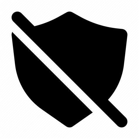 Unprotected Shield Slash No Protection Defense Icon Download On Iconfinder