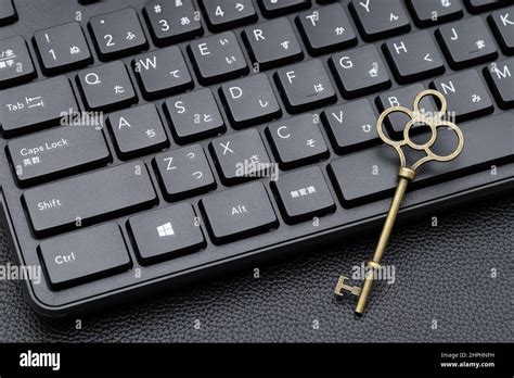 Old Key And Computer Keyboard Concept Of Internet Security Data Protection Stock Photo Alamy