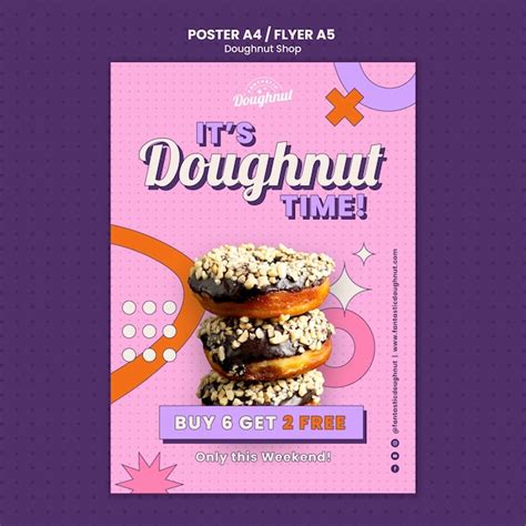 Premium Psd Flat Design Donuts Shop Template