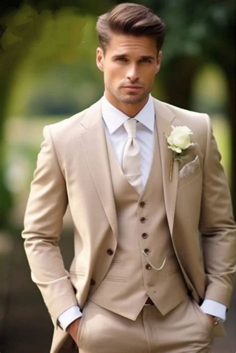Pin By Courtney Marie On Into The Future Wedding Tan Suit Wedding