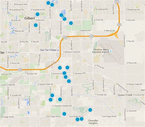 Gilbert Arizona Area Map