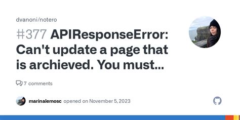 Apiresponseerror Cant Update A Page That Is Archieved You Must