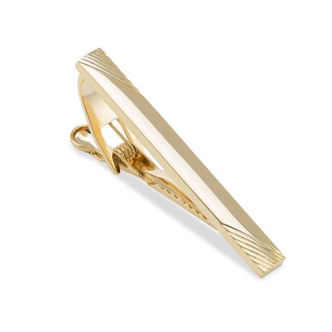 King Edward Gold Tie Bar Swank Diagonal Lines Tie Clip Tie Clasp Otaa
