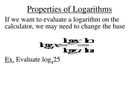 PPT Properties Of Logarithms PowerPoint Presentation Free Download ID