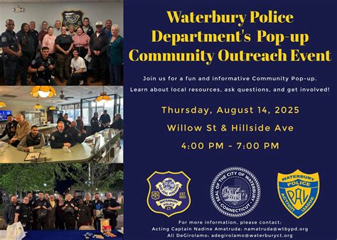 Waterbury Police Department Community Pop Up Event