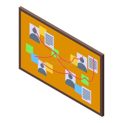 Detectives Connecting Clues On Investigation Board With Red String