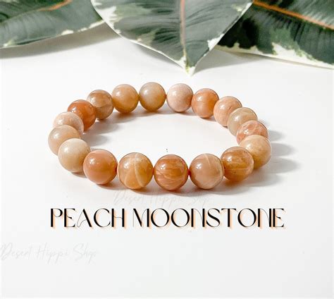 Peach Moonstone Bracelets Stone Of Intution 10mm Peach Moonstone