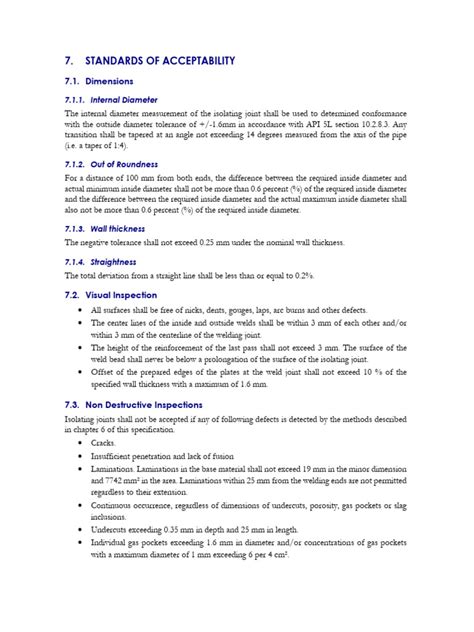 Standards Of Acceptability For External Field Joint Coating Pdf Welding Construction