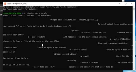 `code insiders help` has wrong format · issue 73045 · microsoft