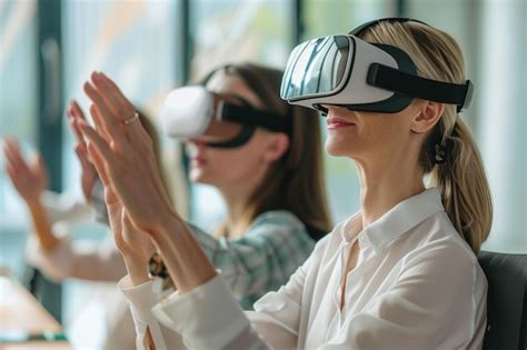 Premium Photo Professionals Engaged In Virtual Reality Experience