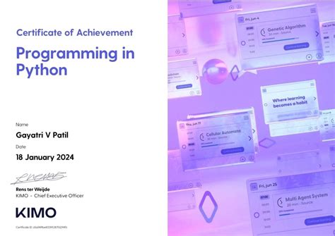 Excited To Announce That I Have Successfully Achieved My Certification In Python Programming