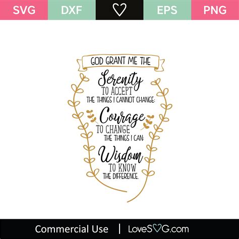 Serenity Prayer Svg Cut File