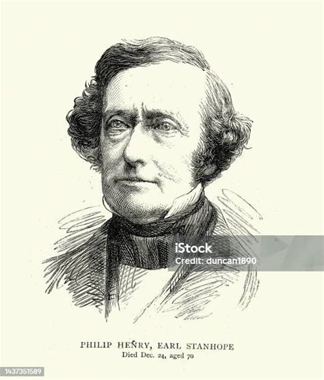 필립 스탠호프 5대 스탠호프 백작 영국의 골동품 수집가이자 보수당 정치인 19세기 1870 1879 년에 대한 스톡 벡터 아트