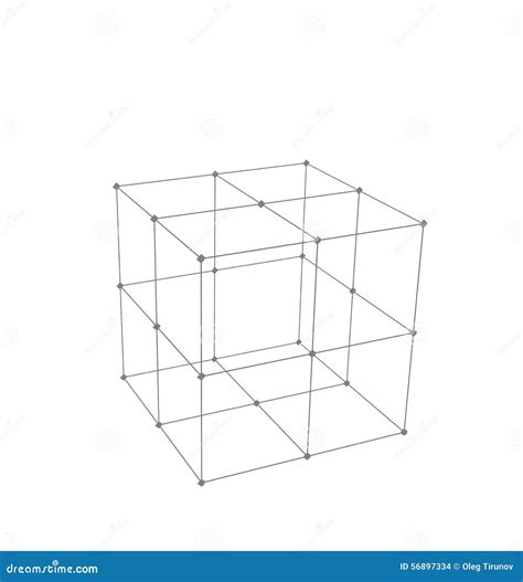 Cube Made Is Mesh Polygonal Element Stock Vector Illustration Of