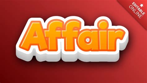 Affair Orange 3d Text Effect Generator