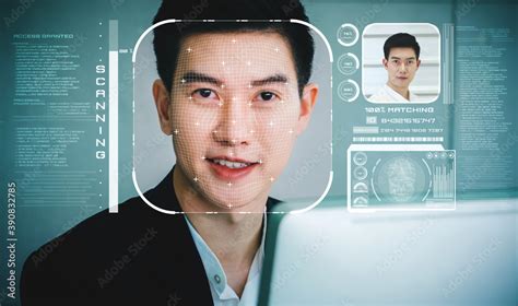 Facial Recognition Technology Scan And Detect People Face For