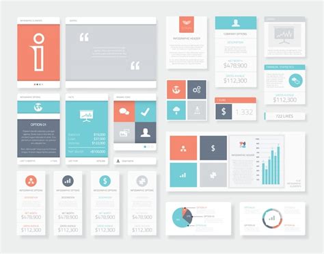 Чистый и свежий пользовательский интерфейс Ui инфографика векторных