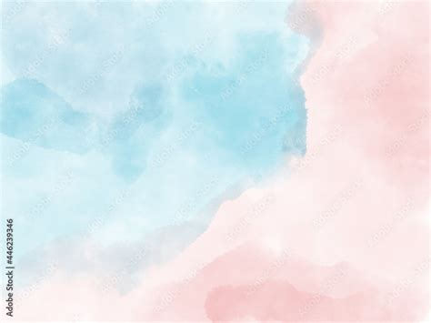 ピンクと水色の水彩画の背景、透明感のあるにじみのある壁紙 Stock イラスト Adobe Stock