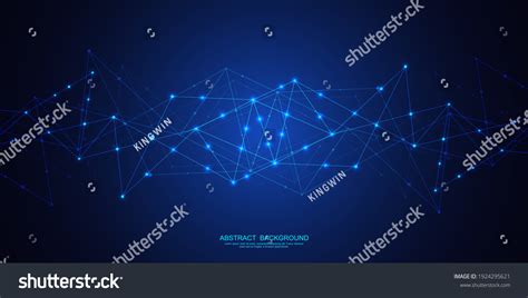 Abstract Technology Background Connecting Dots Lines Stock Vector Royalty Free 1924295621