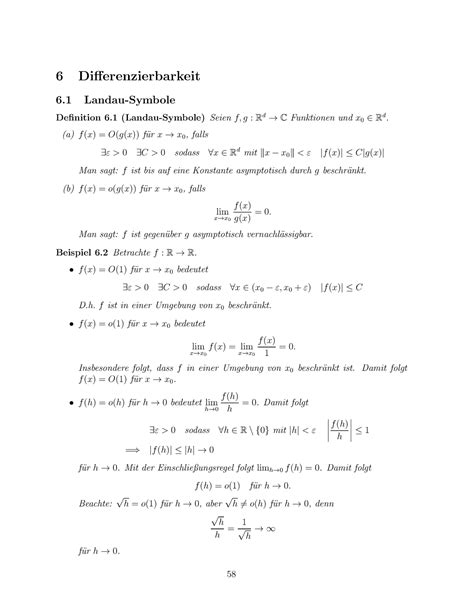 Skript Info 58 60 Lecture 15 Notes Karpf 6 Differenzierbarkeit 6