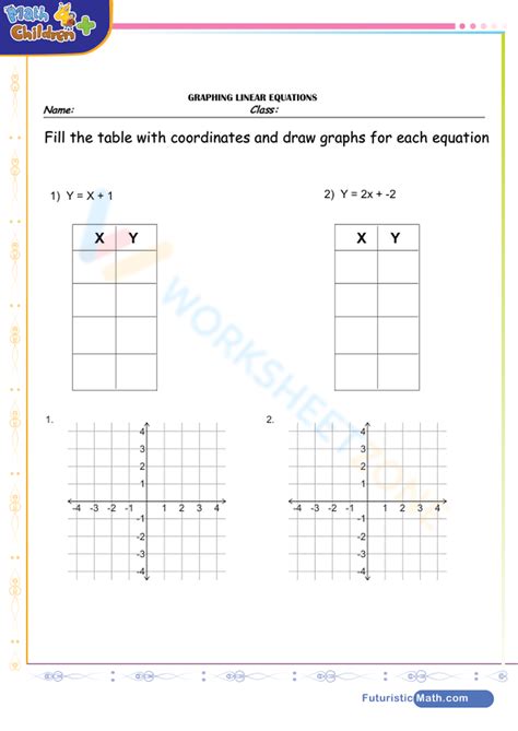 Graphing Equations Using Tables Worksheet A Step By Step Guide