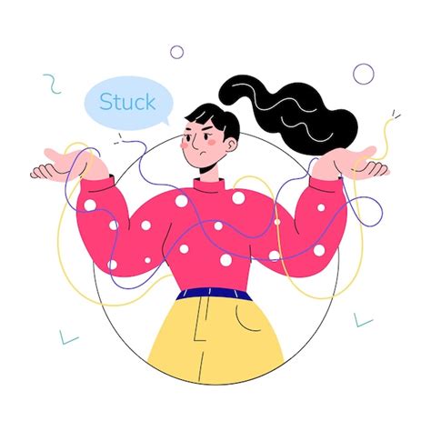 Aquí Hay Un Mini Dibujo De Una Chica Atascada Vector Premium
