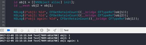 Objective C Ios10 Weak Pointer Made Retaincount 1 Stack Overflow