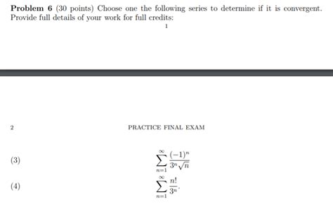 Solved Problem 6 30 Points Choose One The Following Series