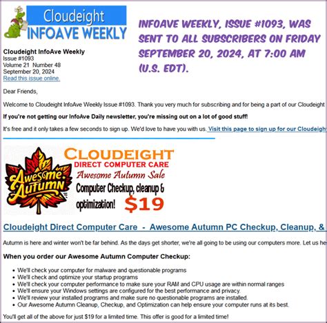 Cloudeight Infoave Weekly Issue 1093 Now Available Online