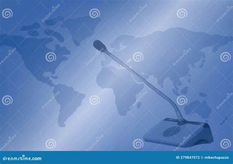 International Influence With Microphone And World Map Stock Illustration Illustration Of Scale