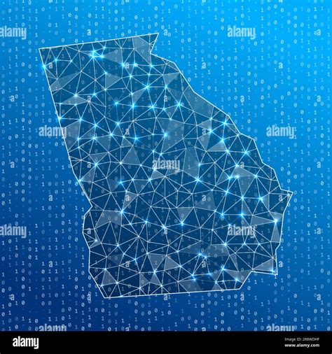 Network Map Of Georgia Us State Digital Connections Map Technology