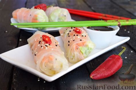 Рецепт: Спринг-роллы с индейкой на RussianFood.com