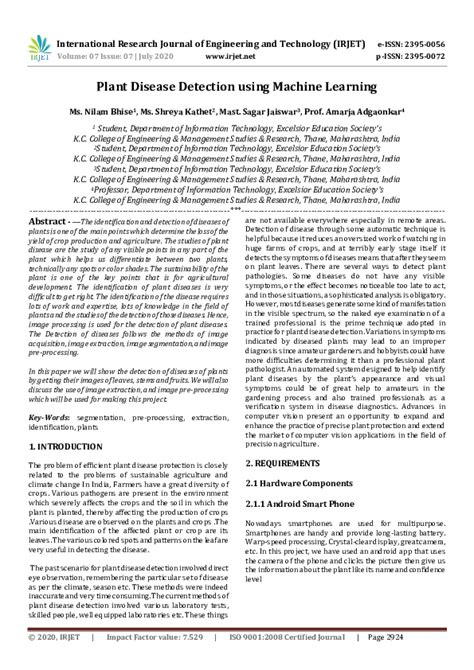 Pdf Plant Disease Detection Using Machine Learning