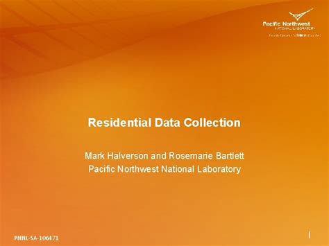 Residential Data Collection Mark Halverson And Rosemarie Bartlett