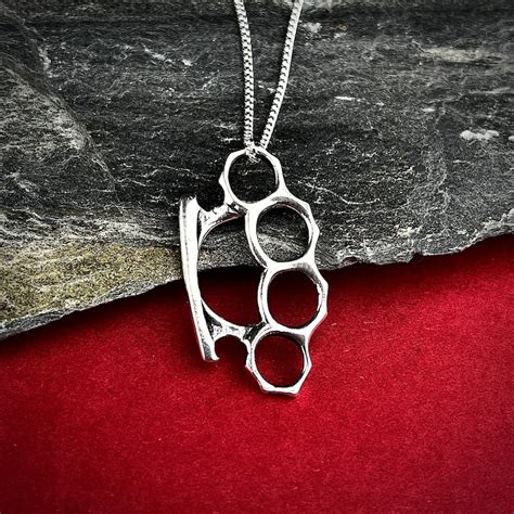 Brass Knuckles Necklace Etsy