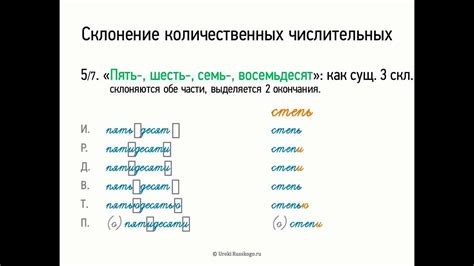 Склонение количественных числительных 6 класс видеоурок презентация