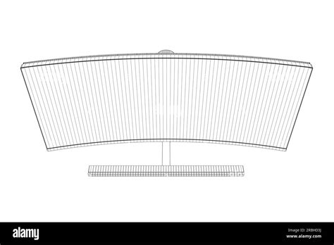Wireframe Of Modern Thin Frame Display Computer Monitor Vector