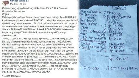 Viral Struk Tagihan Makanan Mencapai Rp 16 Juta Pemilik Restoran Beri