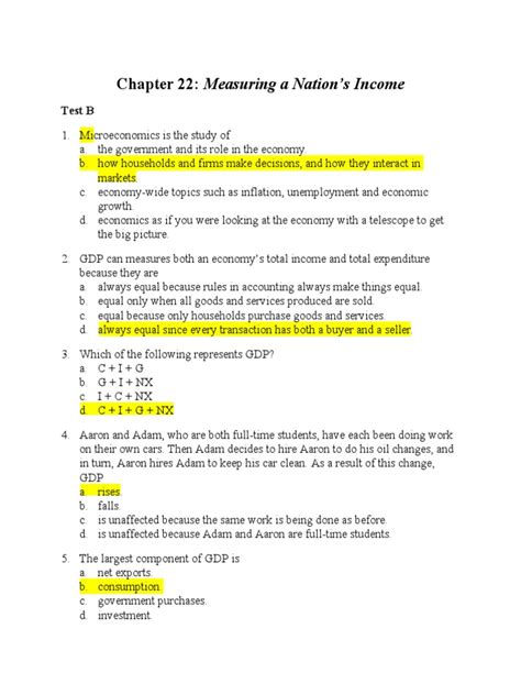 Chapter 5 Measuring A Nations Income Test B Pdf