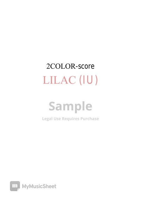 Iu 아이유 Lilac 라일락 Violin Flute Sheets By 2color