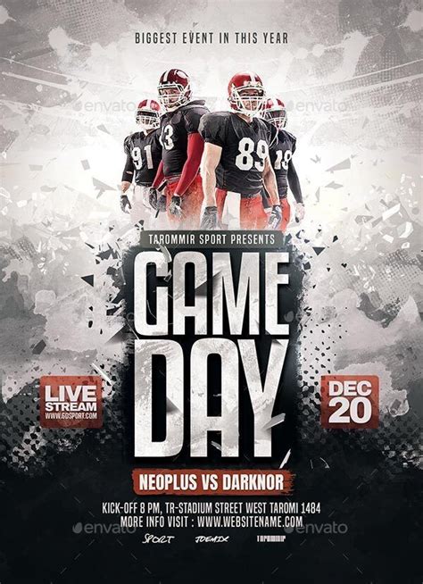 Football Game Day Flyer Sports Design Ideas Football Games Football