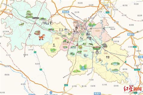 自贡推出旅游手绘地图 自贡旅游景点地图