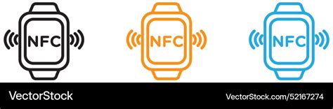 Nfc Bracelet Connected Icon Logo Set Collection Vector Image