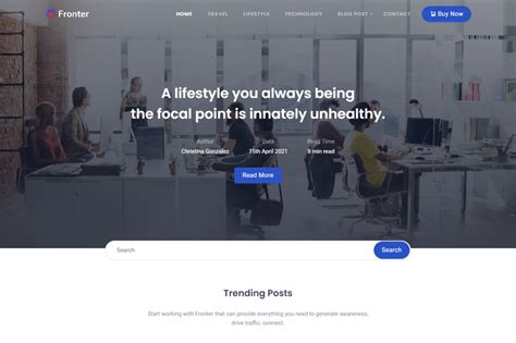 Fronter React Js One Page Multipurpose Parallax Template